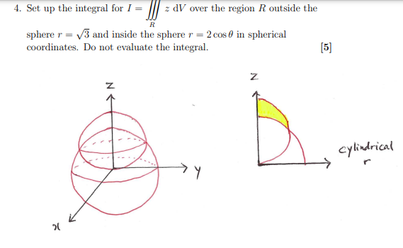 Solved Set up the integral for I=∭RzdV ﻿over the region R | Chegg.com