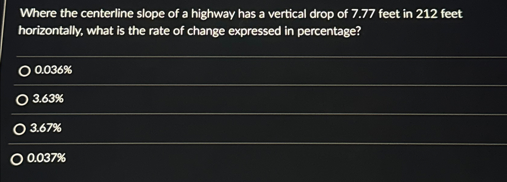 Solved Where the centerline slope of a highway has a | Chegg.com