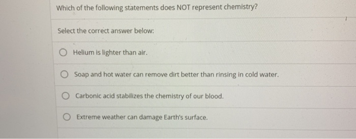 Solved Which of the following statements does NOT represent | Chegg.com