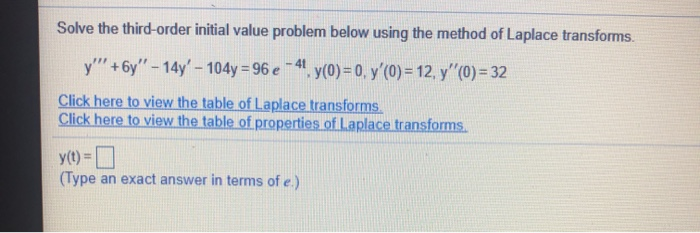 Solved Solve the third-order initial value problem below | Chegg.com