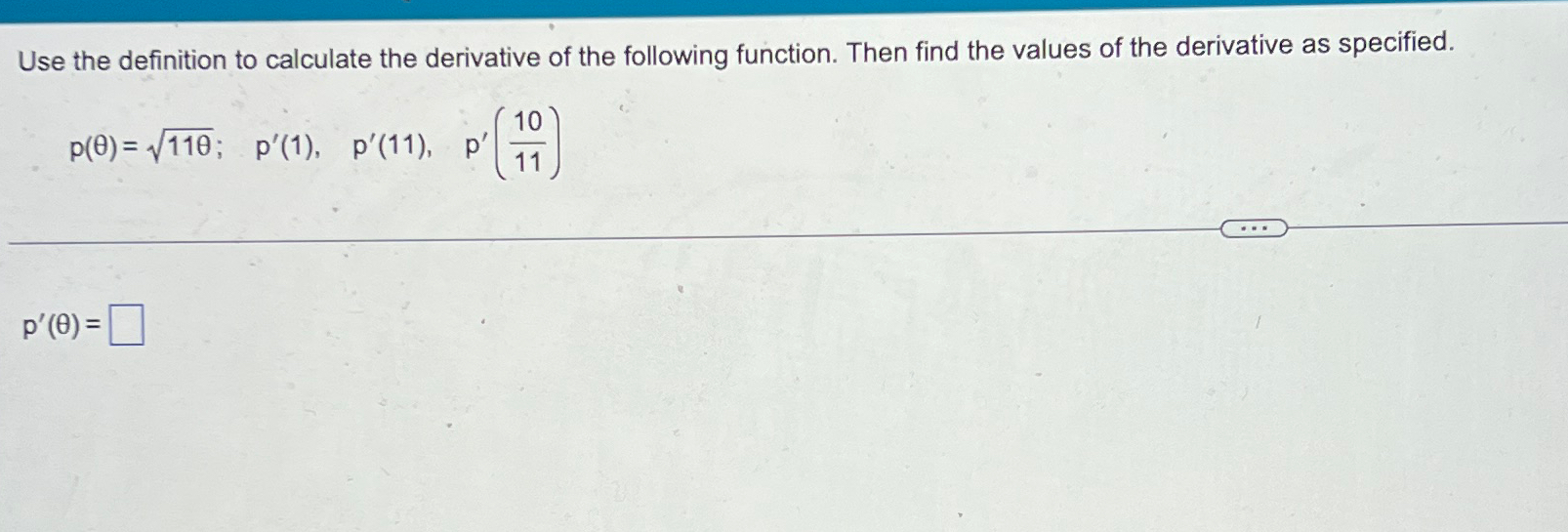 Solved Use the definition to calculate the derivative of the | Chegg.com