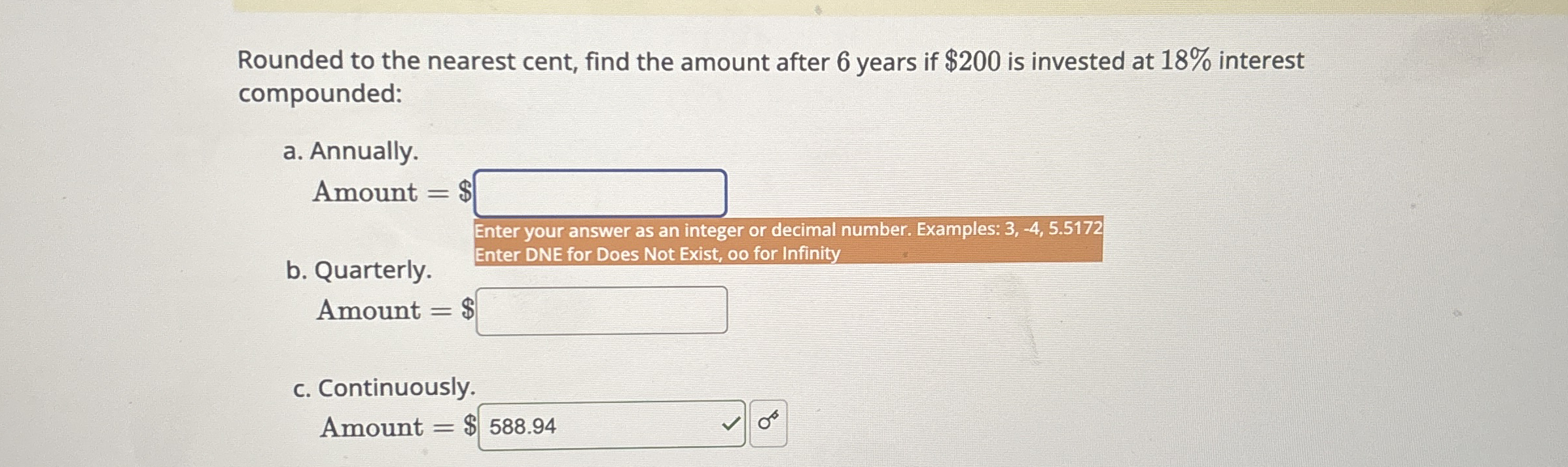 Solved Rounded to the nearest cent, find the amount after 6 | Chegg.com