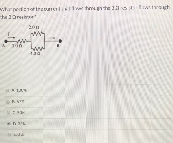 Solved resistor flows through What portion of the current | Chegg.com