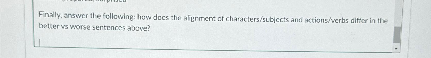 Solved Finally, answer the following: how does the alignment | Chegg.com