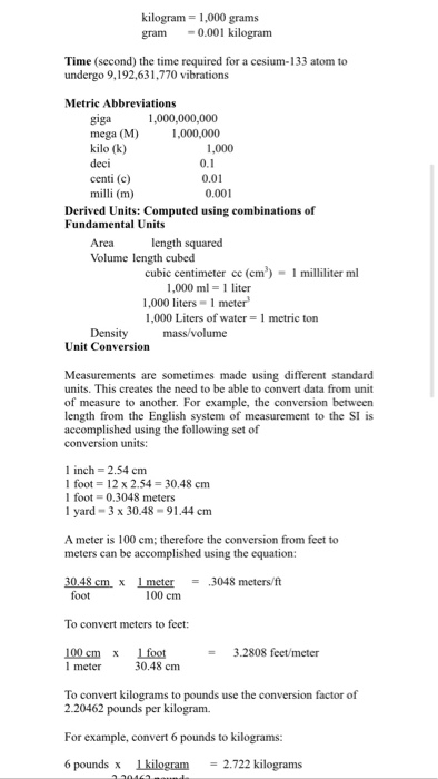 Earth Science Laboratory Manual Lab 1 Measurement | Chegg.com