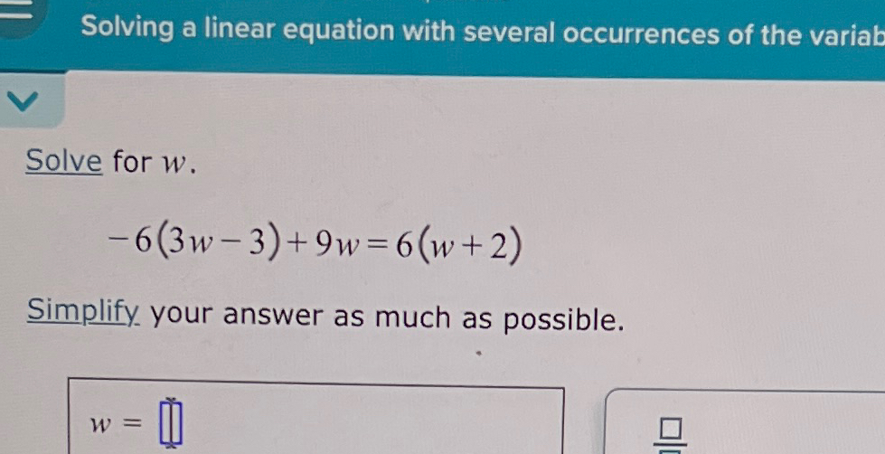Solved Solving A Linear Equation With Several Occurrences Of