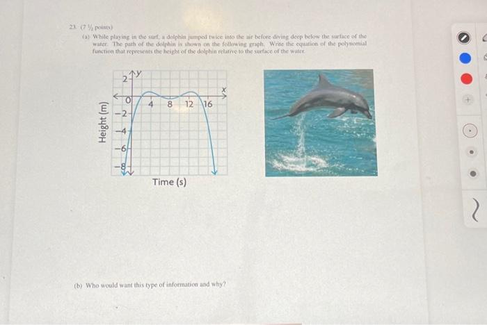Solved 23. (7½ points) (a) While playing in the surf, a | Chegg.com