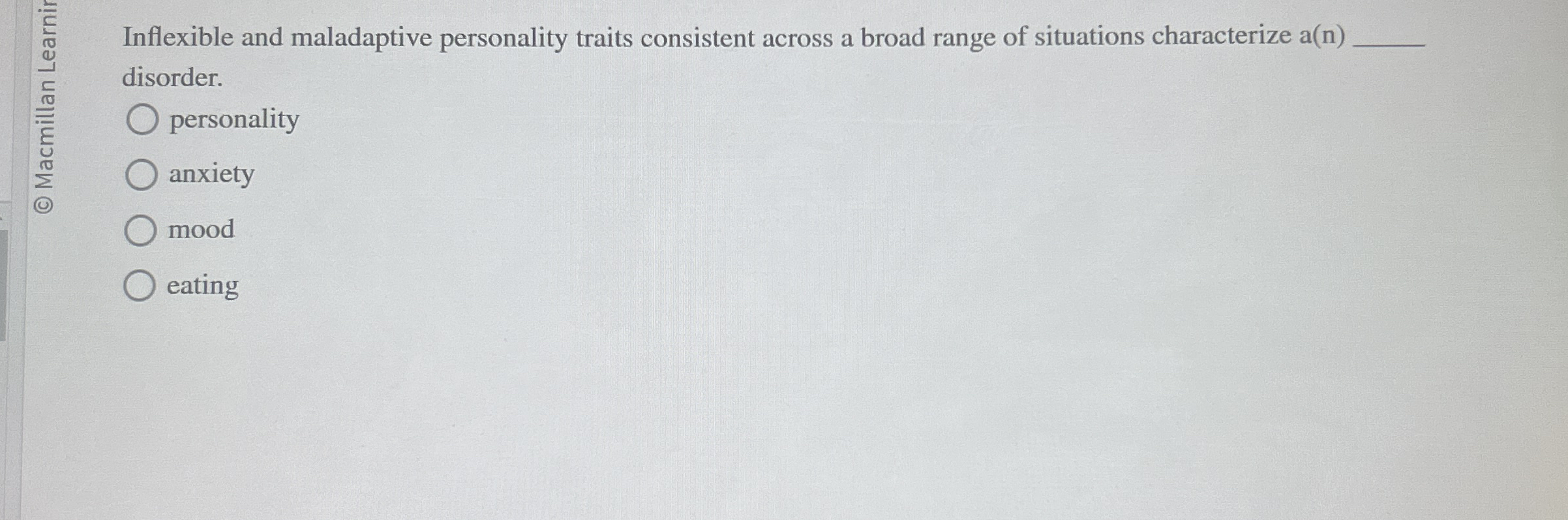 Solved Inflexible and maladaptive personality traits | Chegg.com