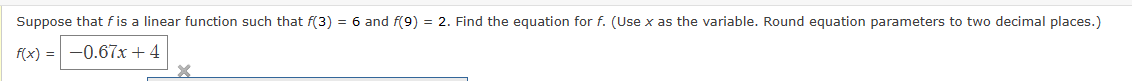Solved Suppose that f ﻿is a linear function such that f(3)=6 | Chegg.com