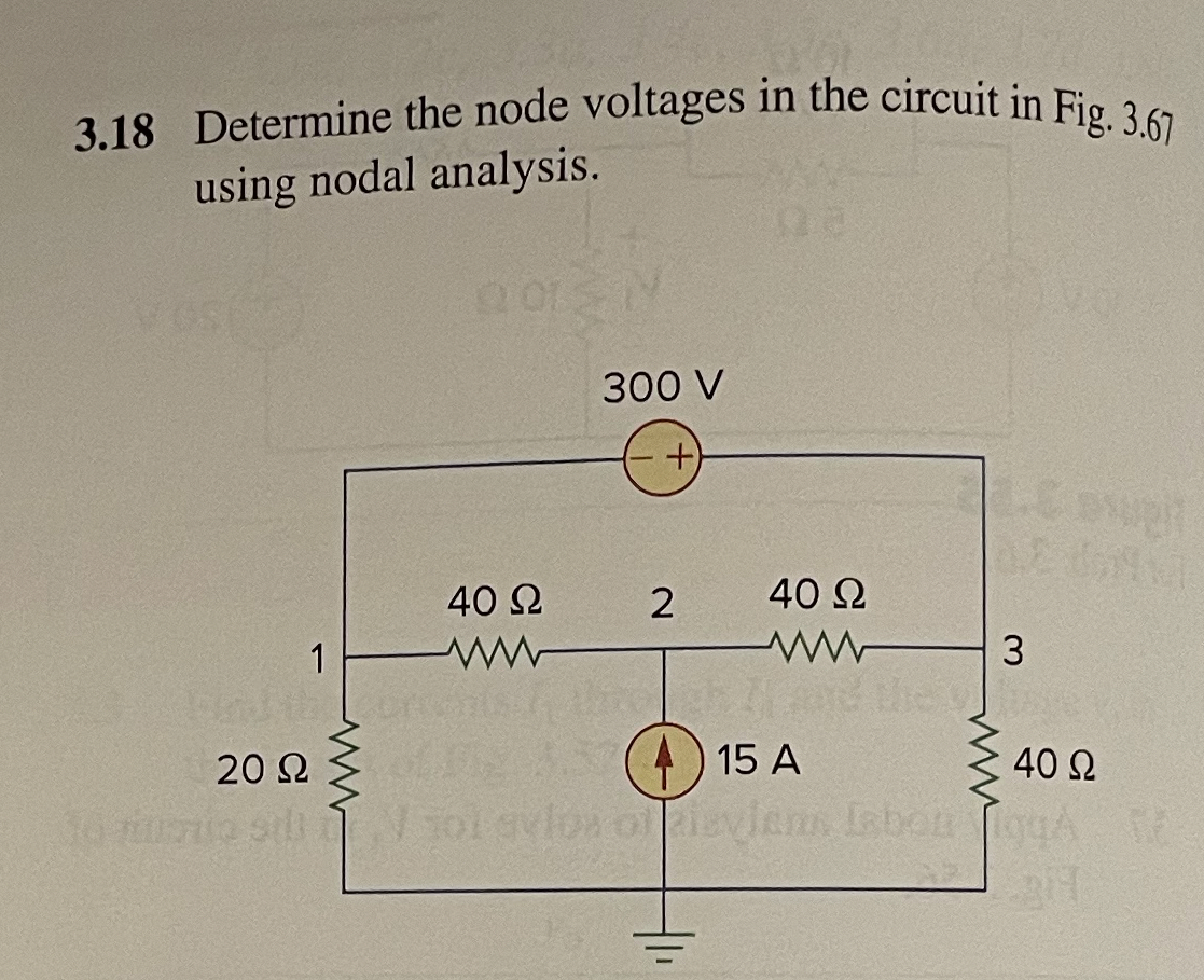 Solved 3.18 ﻿Determine the node voltages in the circuit in | Chegg.com