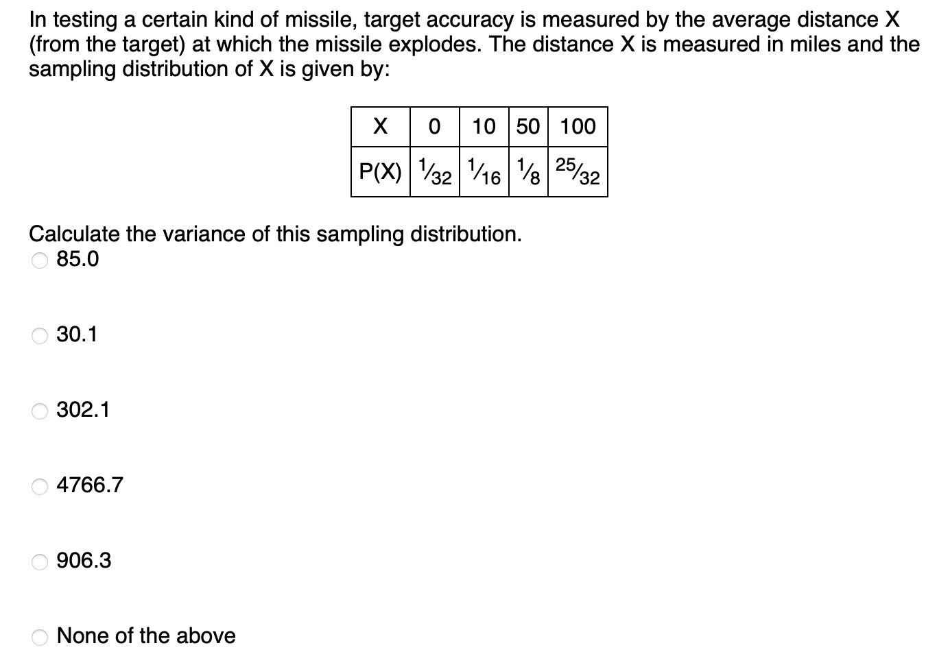 Solved In testing a certain kind of missile, target accuracy | Chegg.com