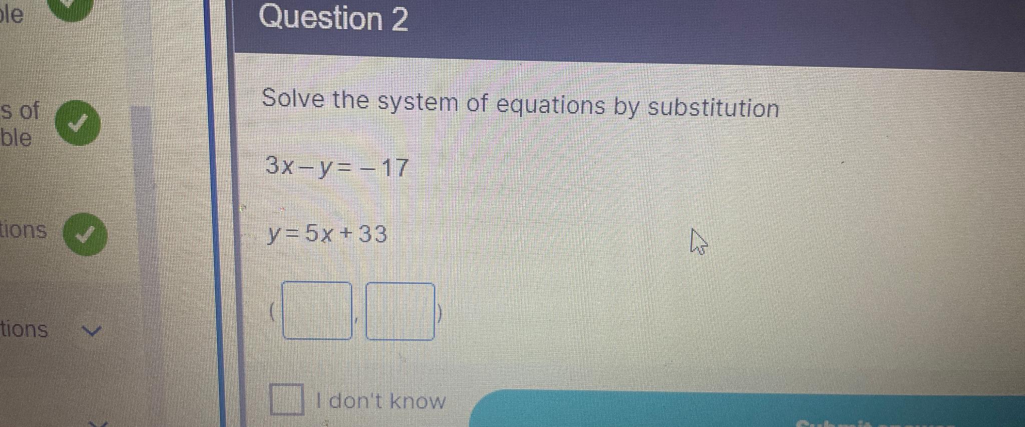 Solved Question 2Solve the system of equations by | Chegg.com
