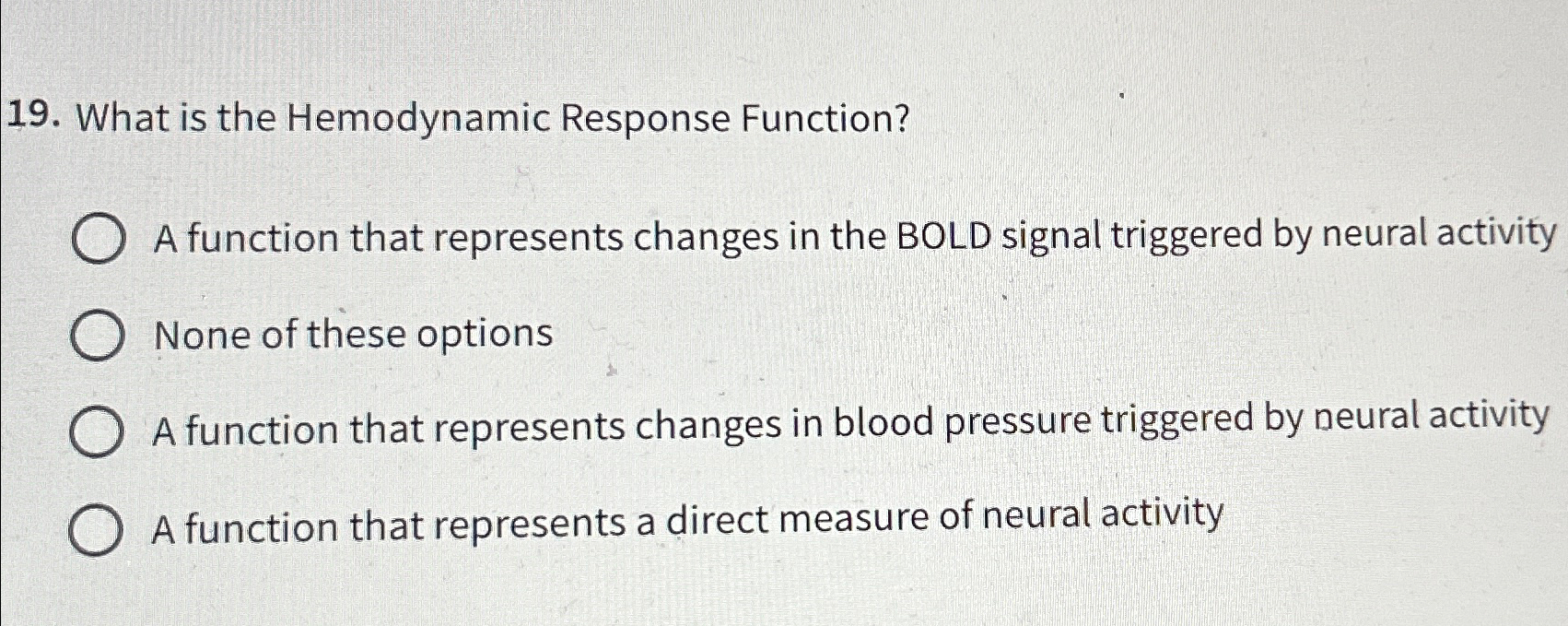 Solved What is the Hemodynamic Response Function?A function | Chegg.com