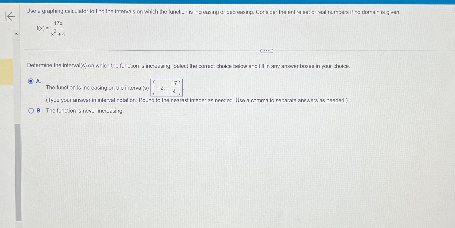 Solved Use a graphing calculator to find the intervals on | Chegg.com