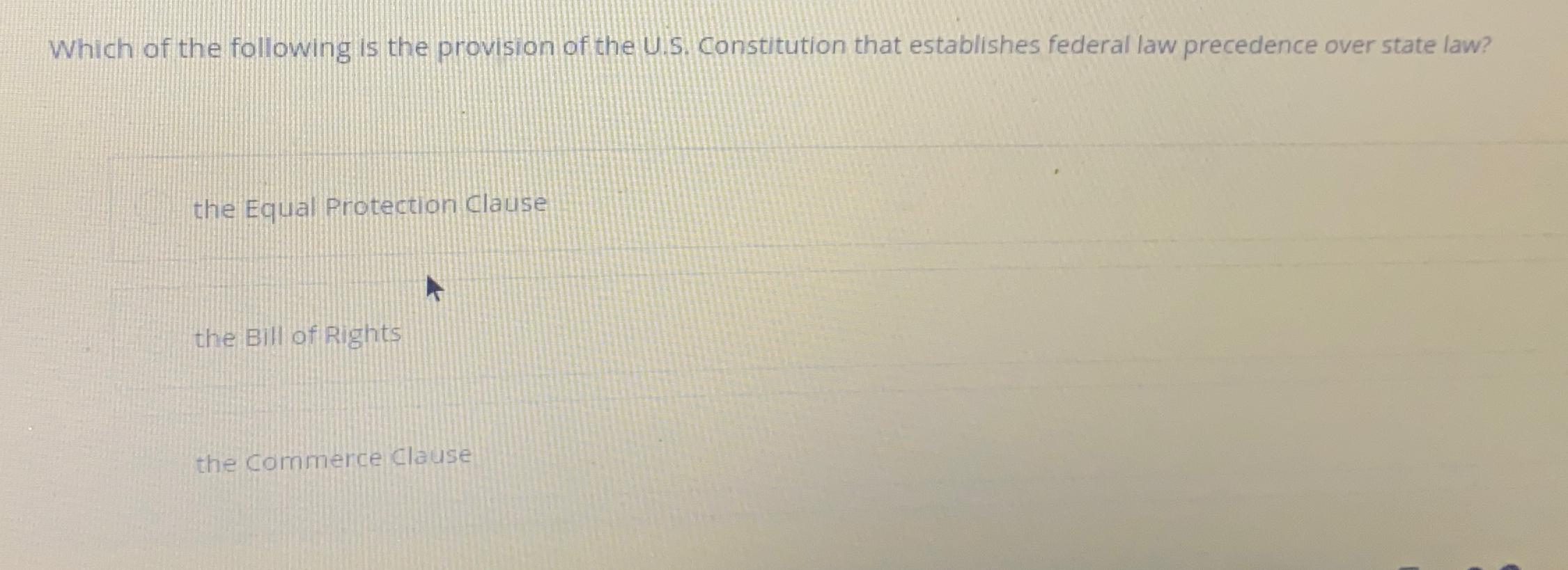 Solved Which of the following is the provision of the U.S. | Chegg.com