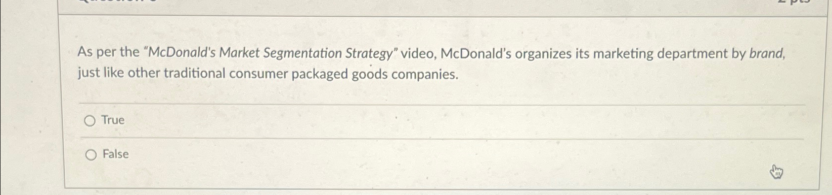 Solved As per the "McDonald's Market Segmentation Strategy" | Chegg.com