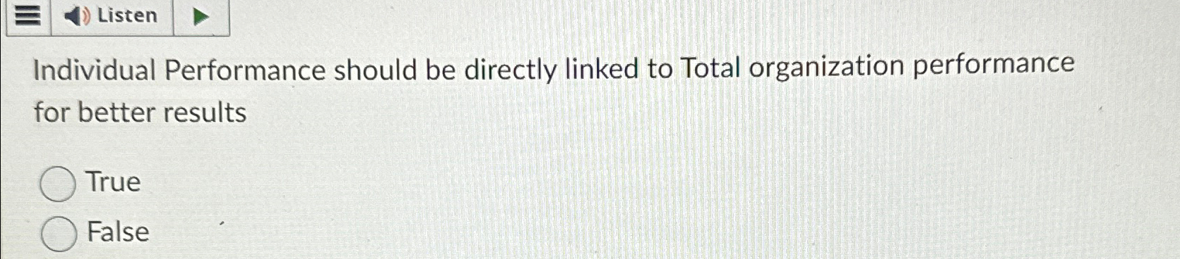 Solved ListenIndividual Performance should be directly | Chegg.com