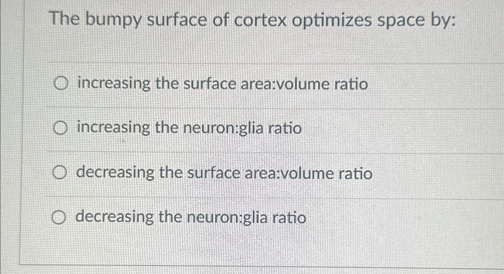 Solved The bumpy surface of cortex optimizes space | Chegg.com
