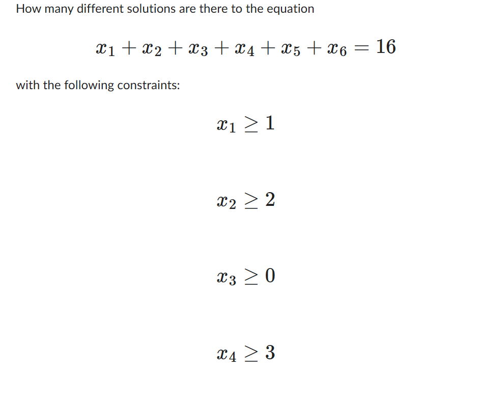 Solved How many different solutions are there to the | Chegg.com