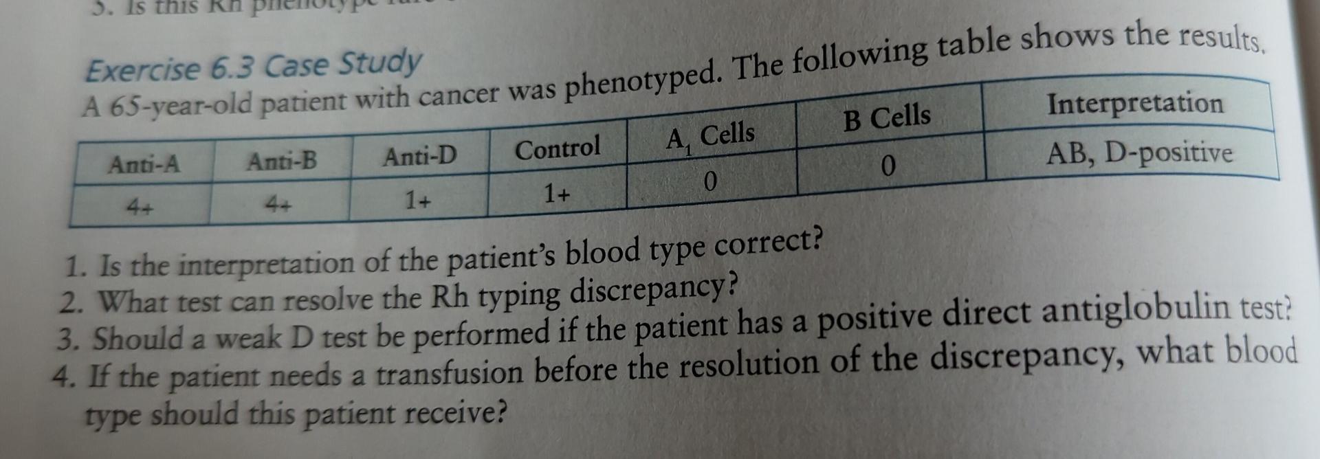 Solved Exerrice 63 Case Study The following table shows the | Chegg.com