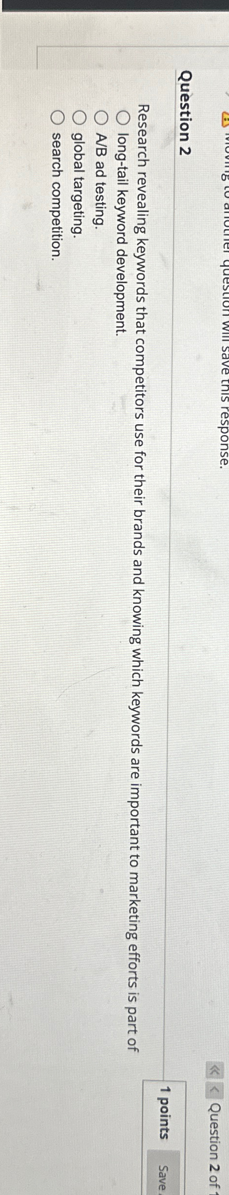 Solved Question 21 ﻿pointsResearch revealing keywords that | Chegg.com