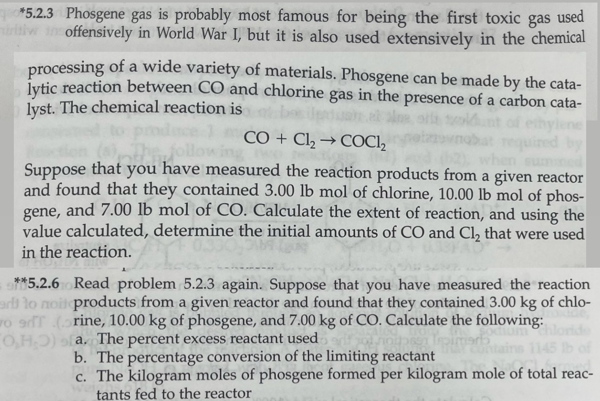 Solved *5.2.3 ﻿Phosgene gas is probably most famous for | Chegg.com
