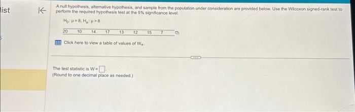 Solved A nult hypoonesis, alfornative hypothesis, and sample | Chegg.com