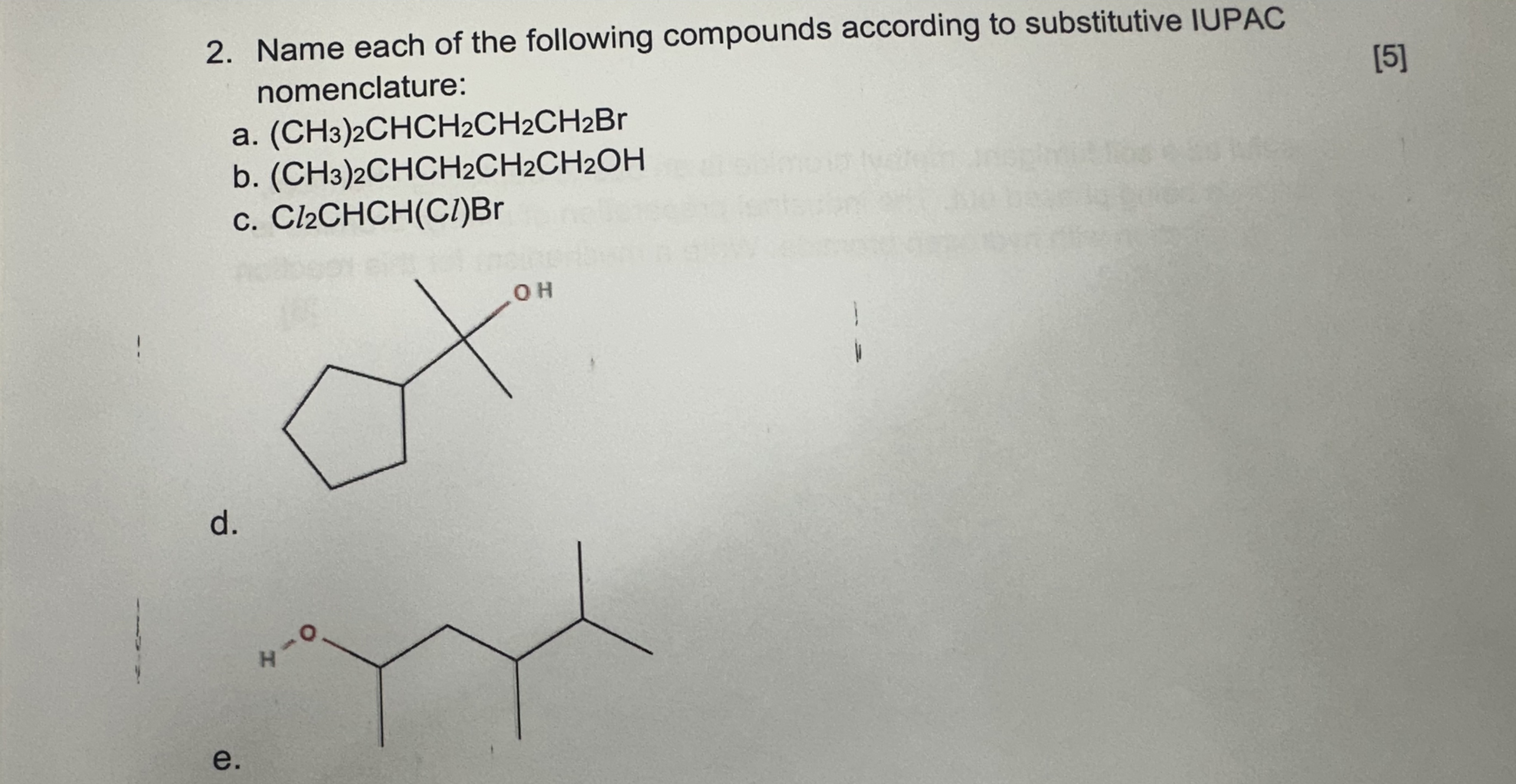 Solved Name each of the following compounds according to | Chegg.com
