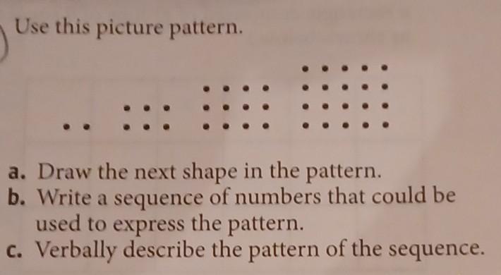 Solved Use this picture pattern. a. Draw the next shape in | Chegg.com