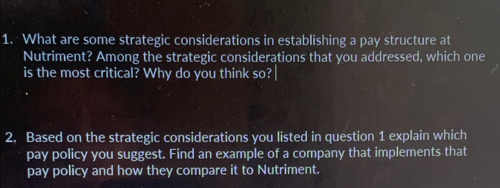 Solved What are some strategic considerations in | Chegg.com