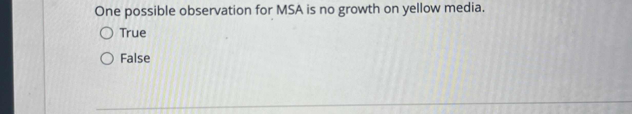 Solved One possible observation for MSA is no growth on | Chegg.com