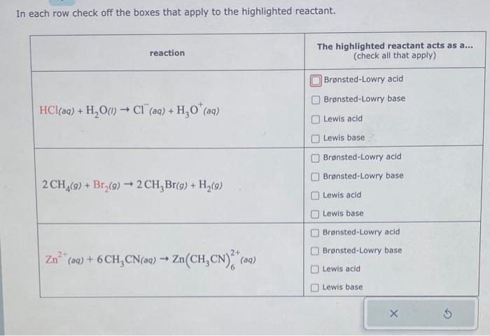 Solved In each row check off the boxes that apply to the | Chegg.com