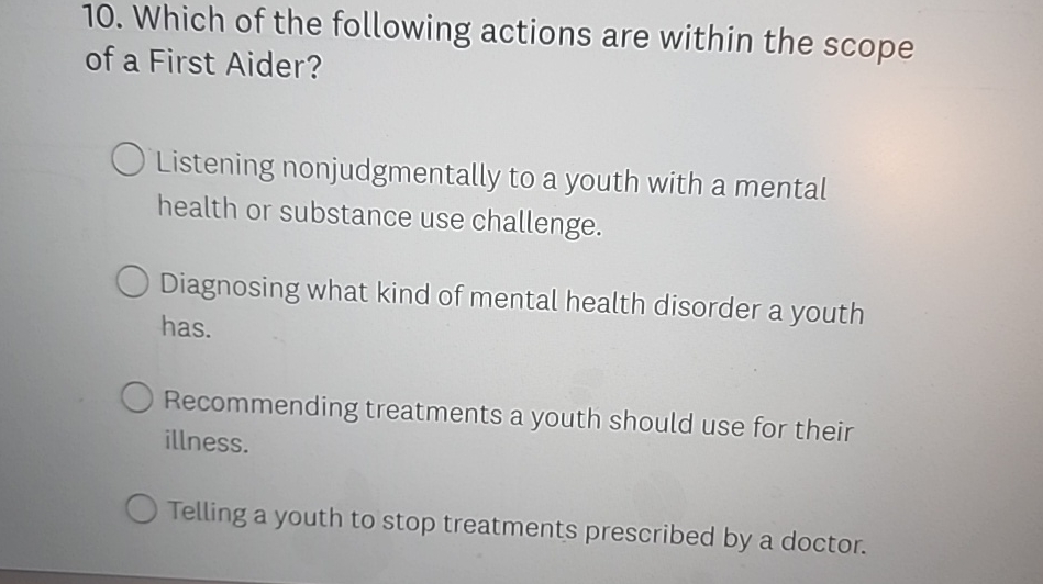 Solved Which of the following actions are within the scope | Chegg.com