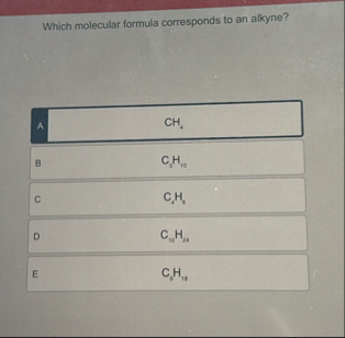 Solved Which molecular formula corresponds to an | Chegg.com