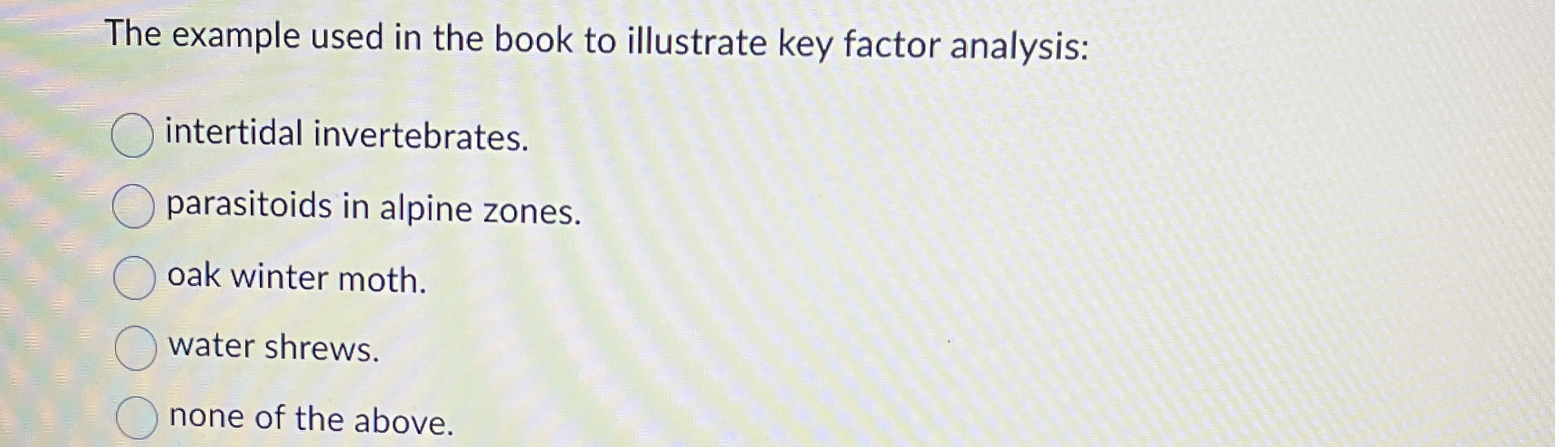 Solved The example used in the book to illustrate key factor | Chegg.com