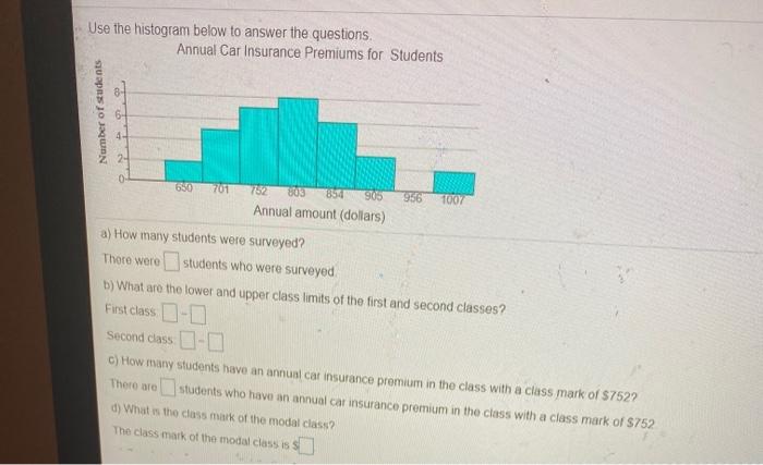 Solved Use the histogram below to answer the questions | Chegg.com