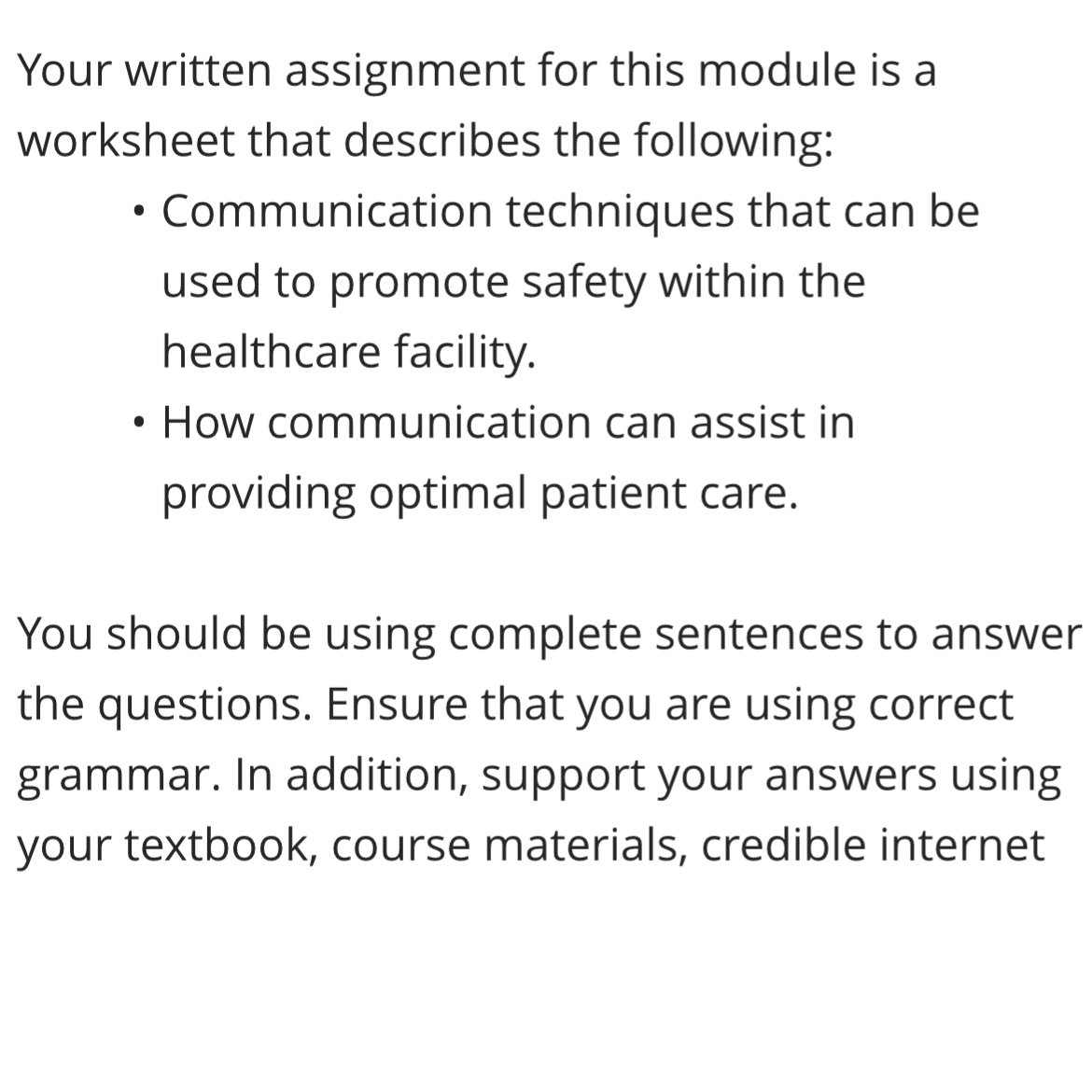 Solved Your written assignment for this module is a | Chegg.com