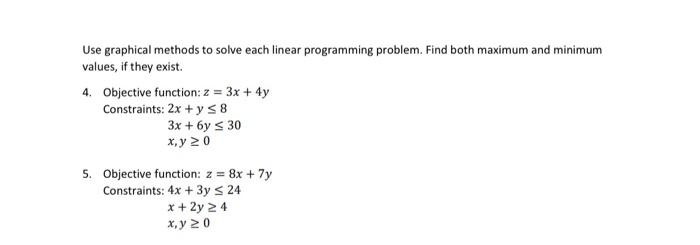 Solved Use graphical methods to solve each linear | Chegg.com