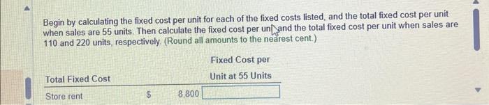 Solved For each total fixed cost listed below, determine the | Chegg.com
