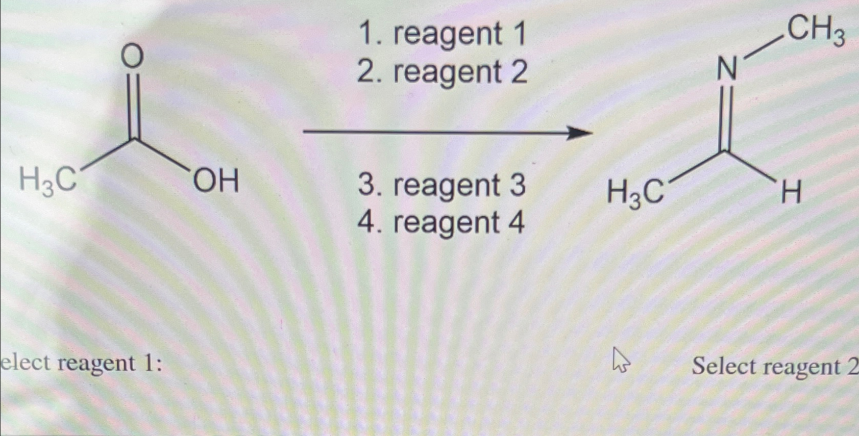 Solved reagent 1reagent 2reagent 4Select reagent 2 | Chegg.com