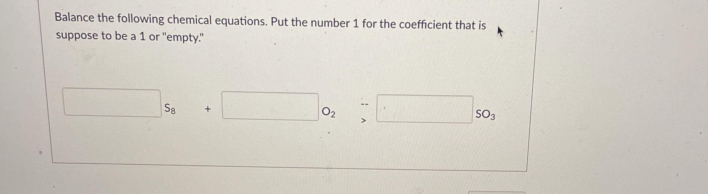 Solved Balance the following chemical equations. Put the | Chegg.com