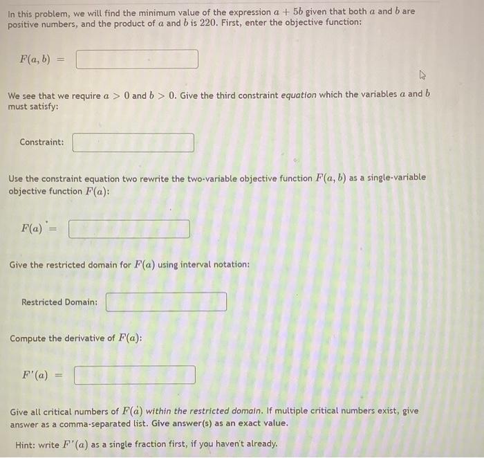 Solved In this problem, we will find the minimum value of | Chegg.com