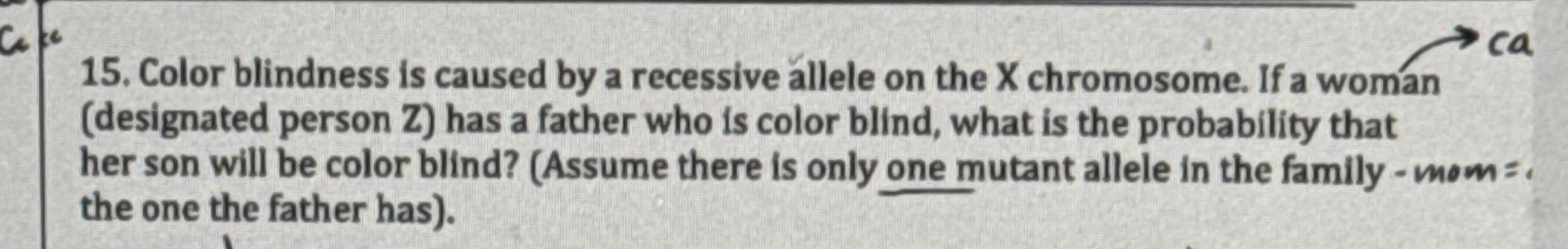 Solved Color blindness is caused by a recessive allele on | Chegg.com