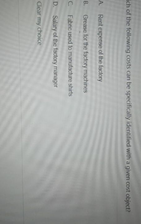 Solved ich of the following costs can be specifically | Chegg.com