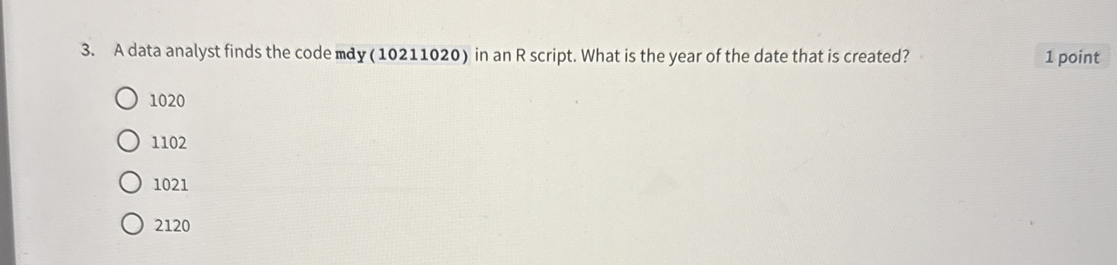 Solved A Data Analyst Finds The Code Mdy 10211020 ﻿in An R 5166