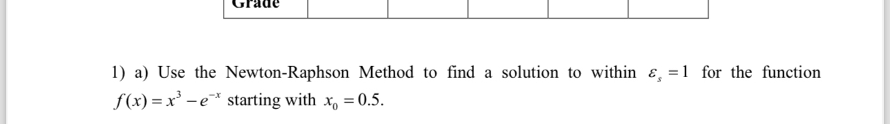 Solved a) ﻿Use the Newton-Raphson Method to find a solution | Chegg.com