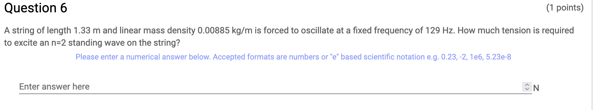 Solved Question 6A string of length 1.33m ﻿and linear mass | Chegg.com