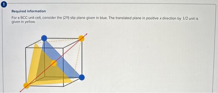 Solved Required information For a BCC unit cell, consider | Chegg.com