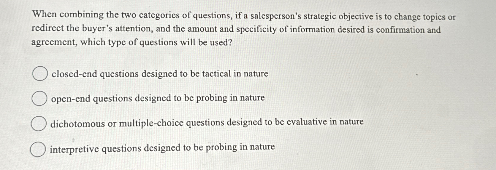 Solved When combining the two categories of questions, if a | Chegg.com