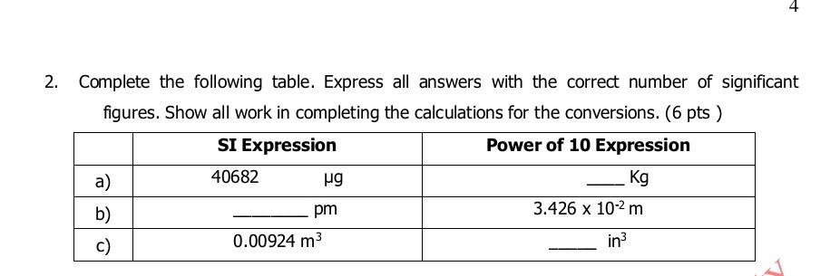 Solved 3. Express each of the following quantities using | Chegg.com
